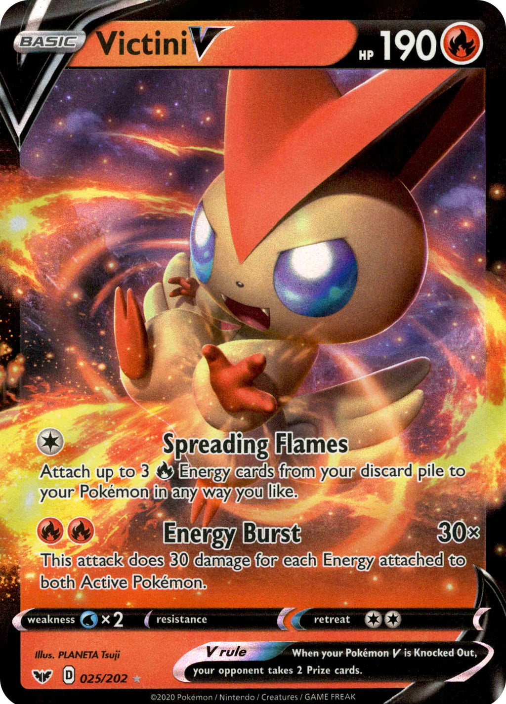 Victini V - 25/202 - Sword & Shield – Card Cavern Trading Cards, LLC