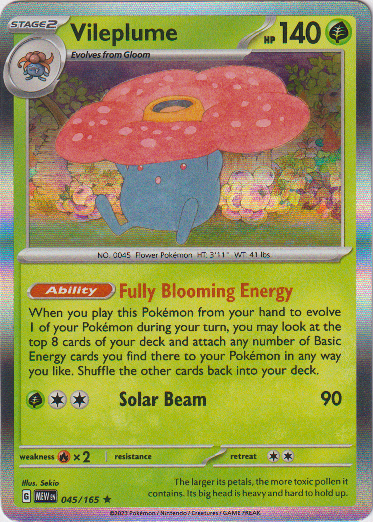Vileplume - 045/165 - Scarlet & Violet 151 - Holo – Card Cavern Trading ...