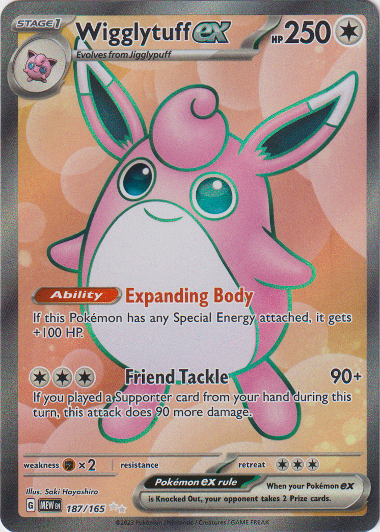 Wigglytuff ex - 187/165 - Scarlet & Violet 151 – Card Cavern Trading ...