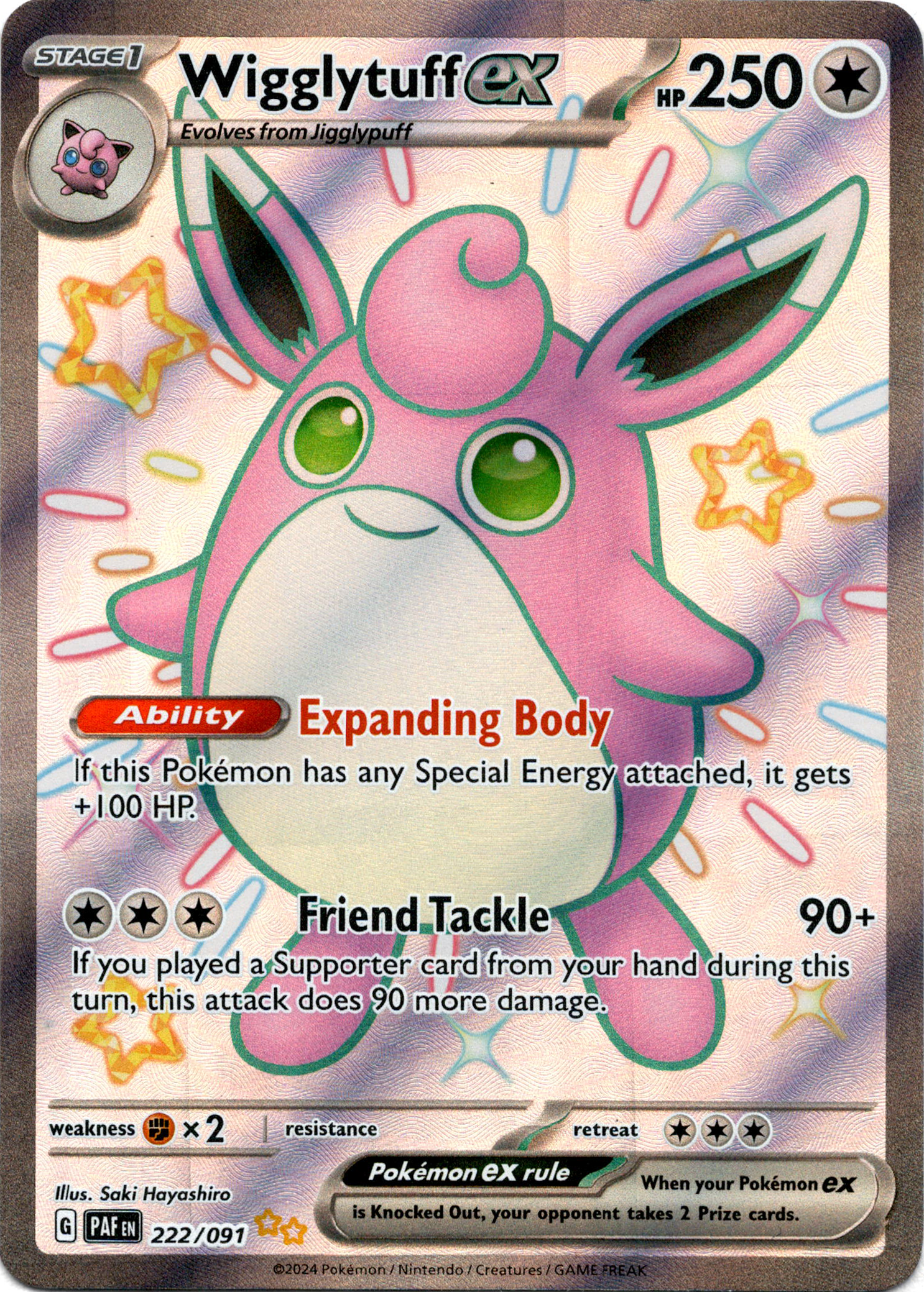 Wigglytuff ex - 222/091 - Paldean Fates - Holo – Card Cavern Trading ...