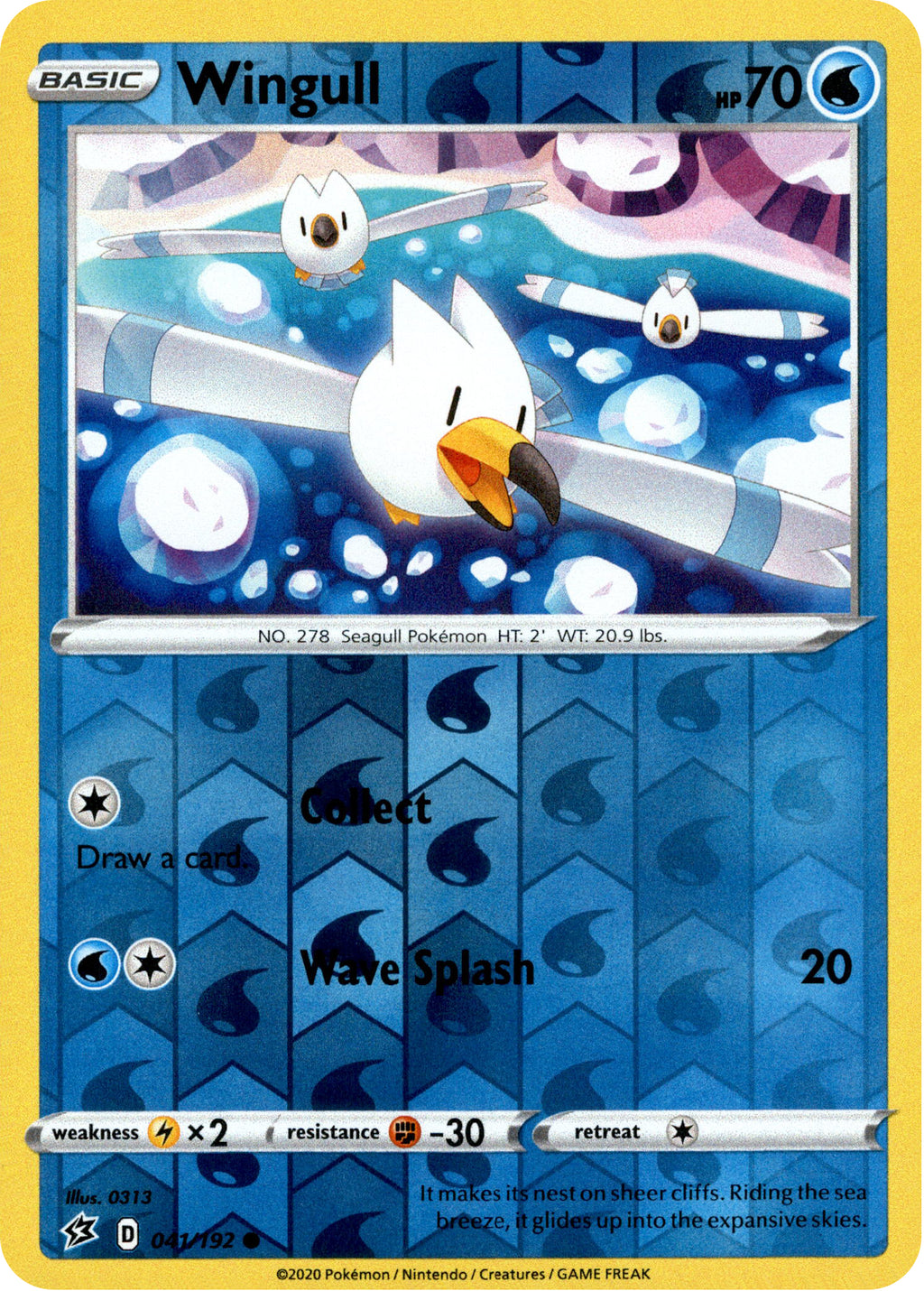 Wingull - 41/192 - Rebel Clash - Reverse Holo – Card Cavern Trading ...
