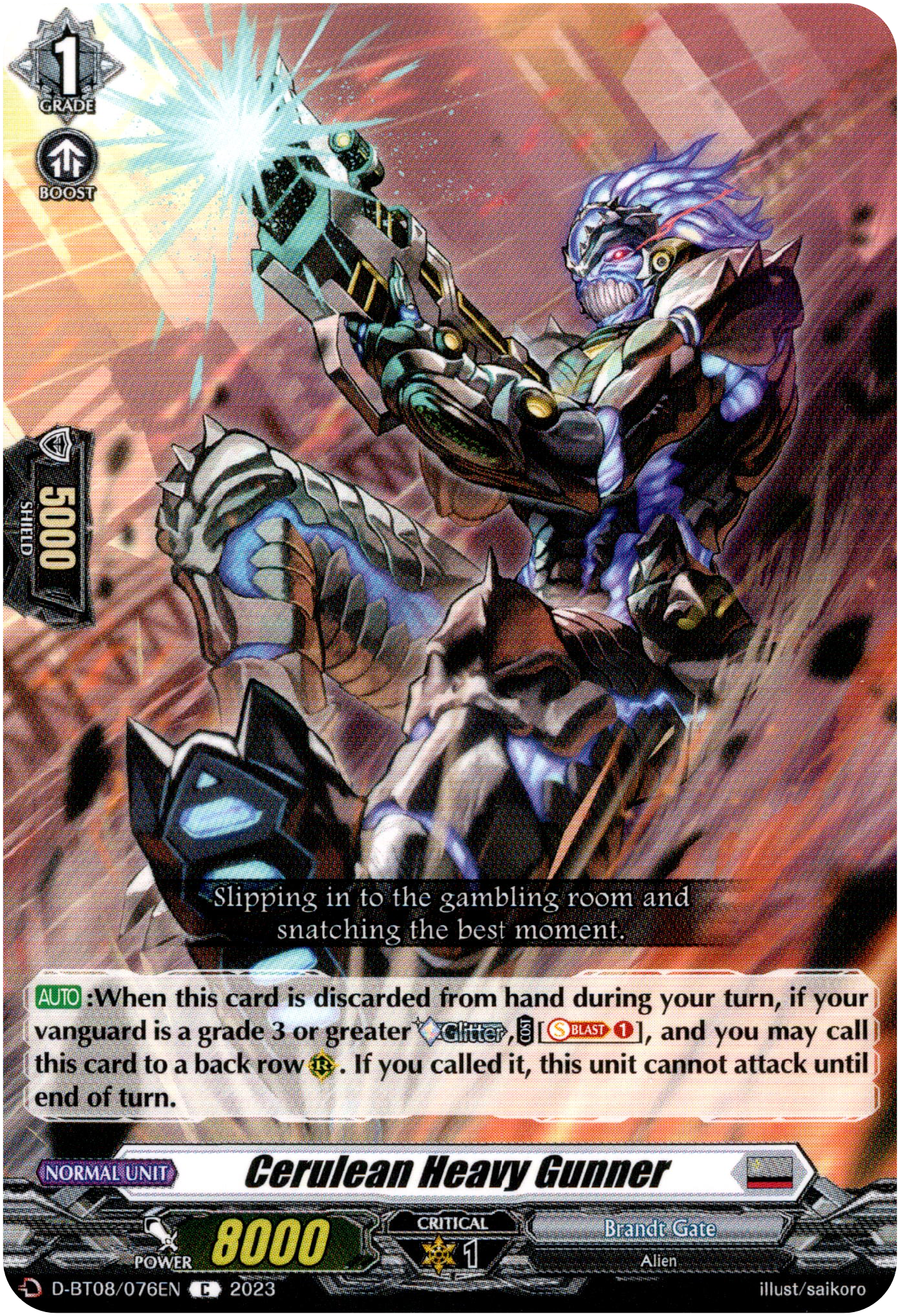 Cerulean Heavy Gunner - D-BT08/076EN - Minerva Rising – Card Cavern ...