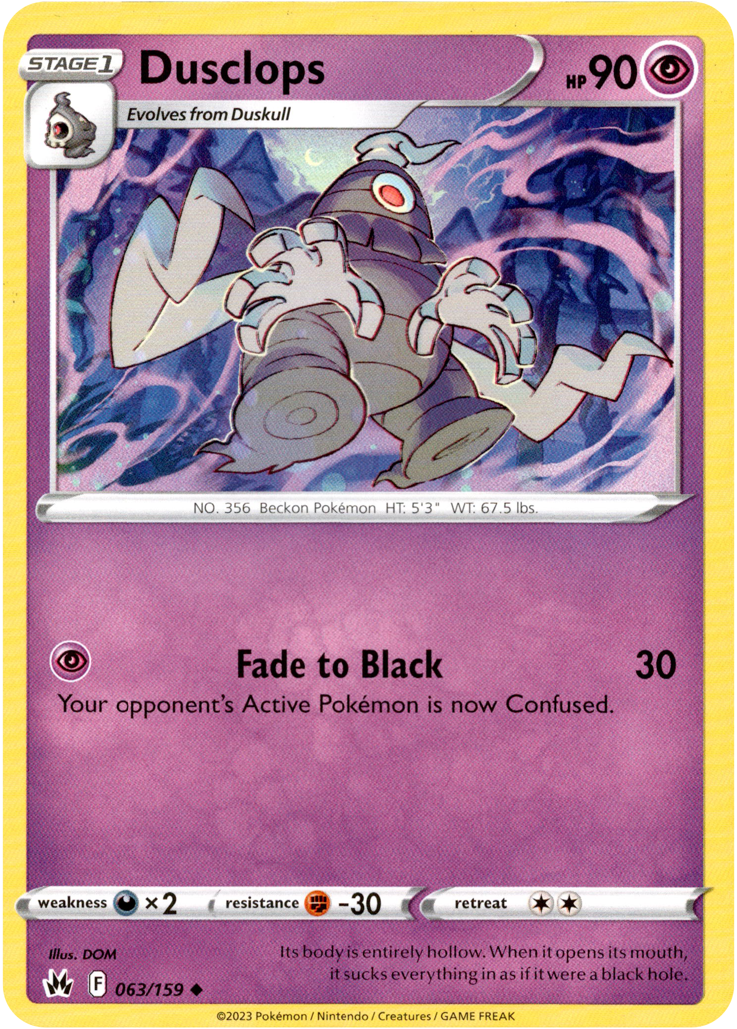 Dusclops - 063/159 - Crown Zenith – Card Cavern Trading Cards, LLC