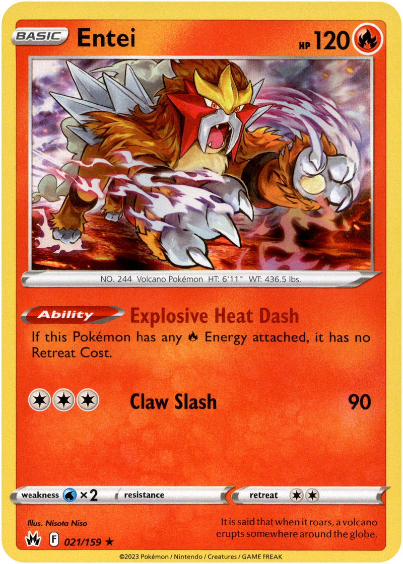 Entei - 021/159 - Crown Zenith - Holo – Card Cavern Trading Cards, LLC