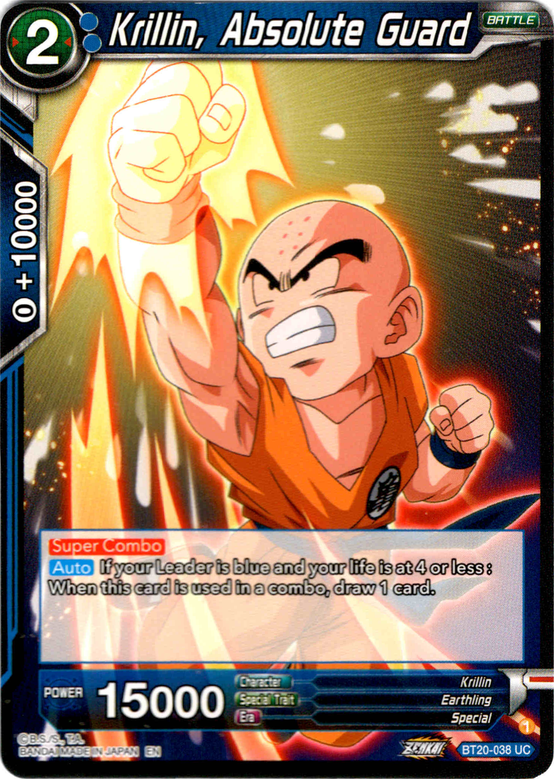 Krillin, Absolute Guard - BT20-038 UC - Power Absorbed – Card Cavern ...