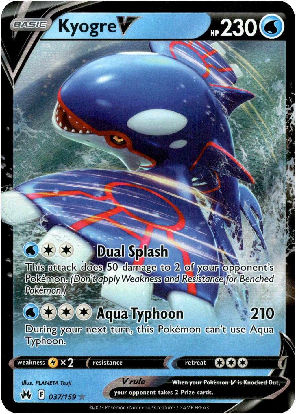 Kyogre V - 037/159 - Crown Zenith – Card Cavern Trading Cards, LLC