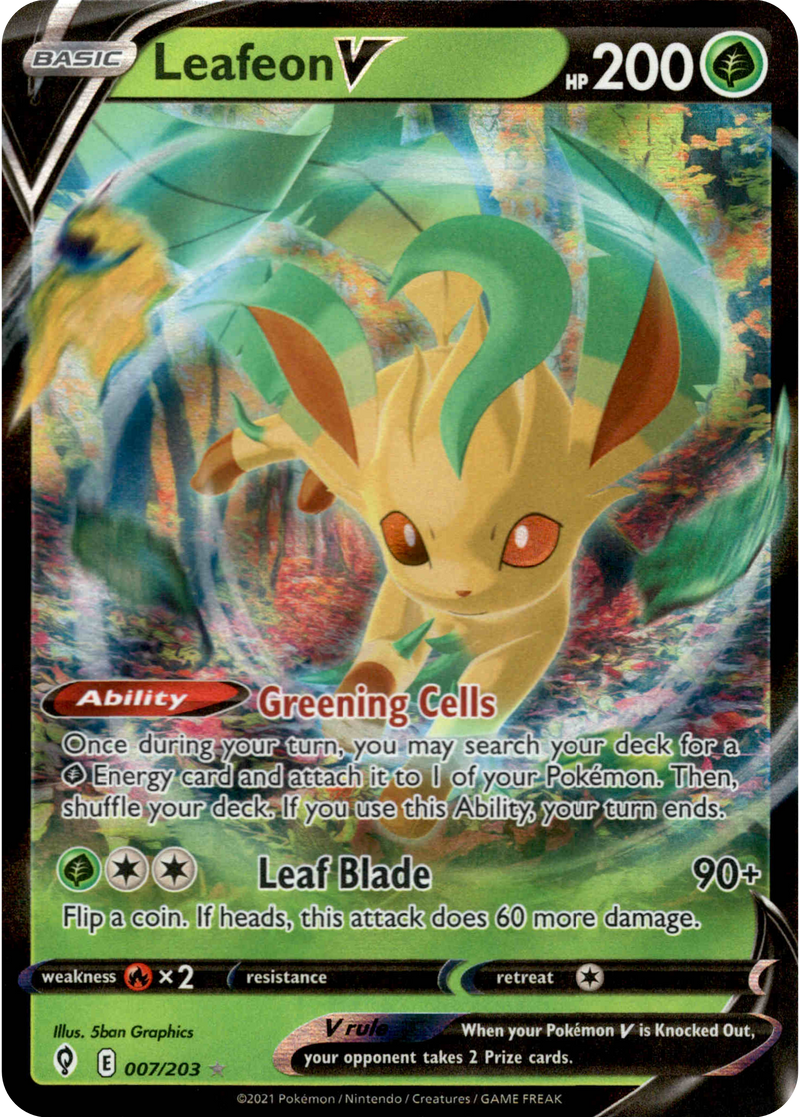 Leafeon V - 007/203 - Evolving Skies - Holo – Card Cavern Trading Cards ...