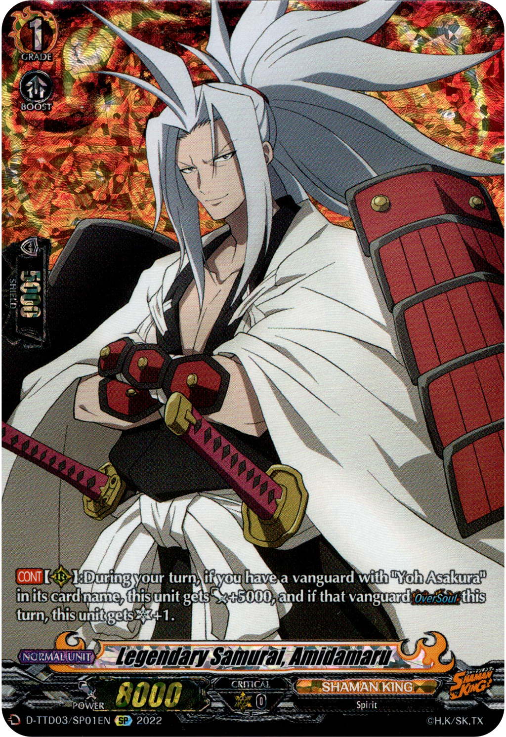 Legendary Samurai, Amidamaru - D-TTD03/SP01EN - Shaman King – Card ...