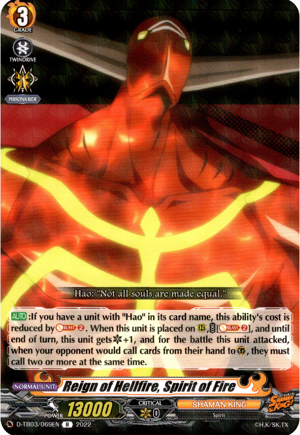 Reign of Hellfire, Spirit of Fire - D-TB03/069EN - Shaman King – Card ...