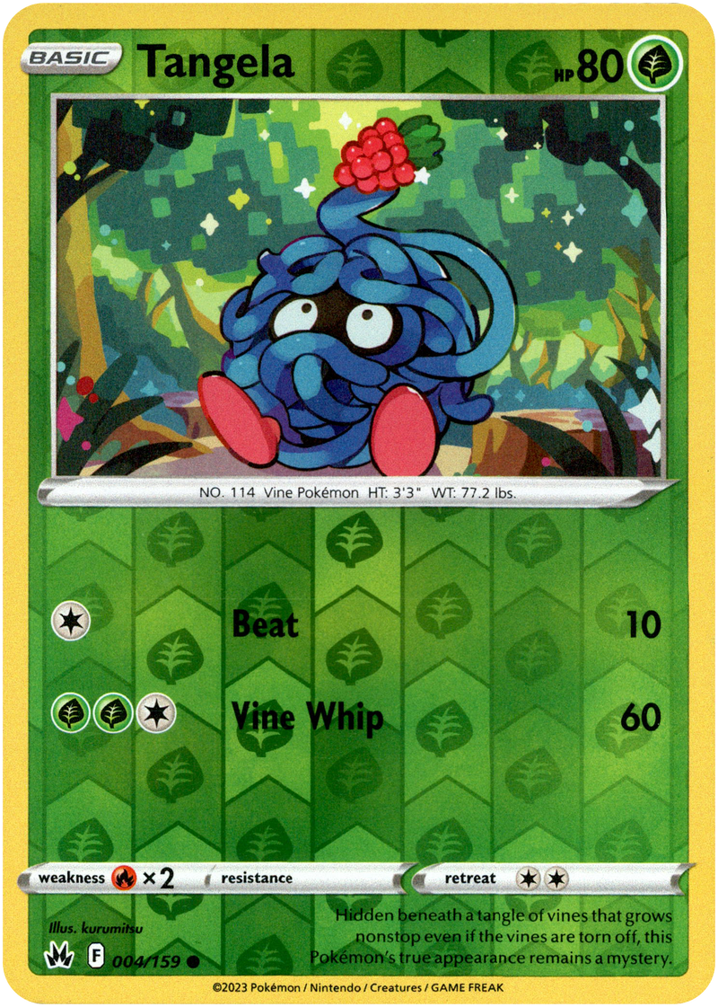 Tangela - 004/159 - Crown Zenith - Reverse Holo – Card Cavern Trading ...