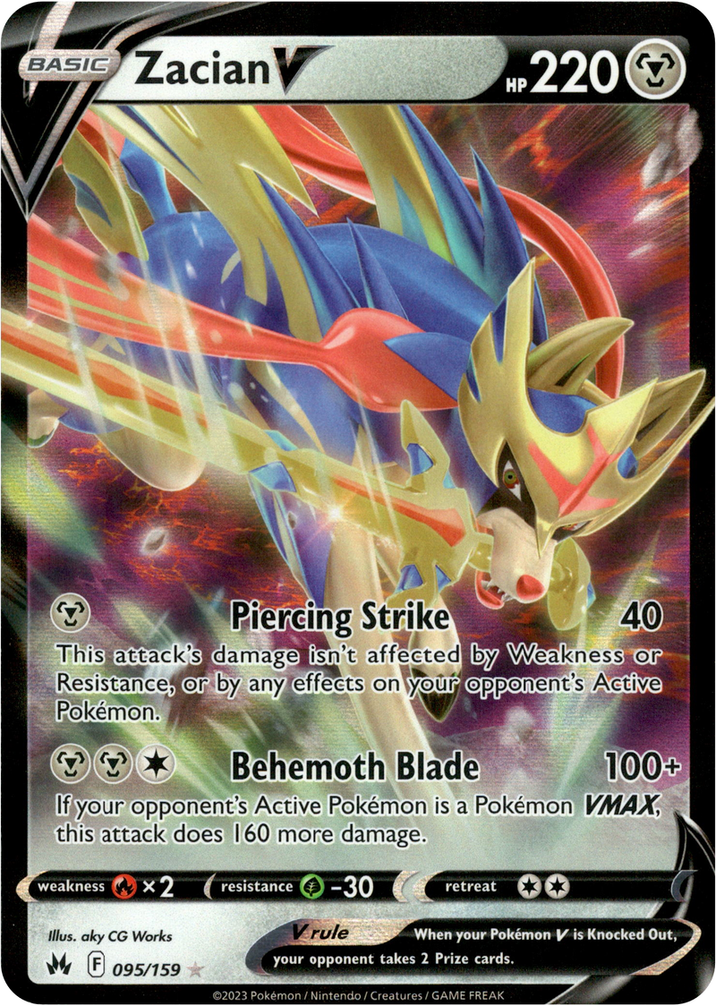 Zacian V - 095/159 - Crown Zenith – Card Cavern Trading Cards, LLC